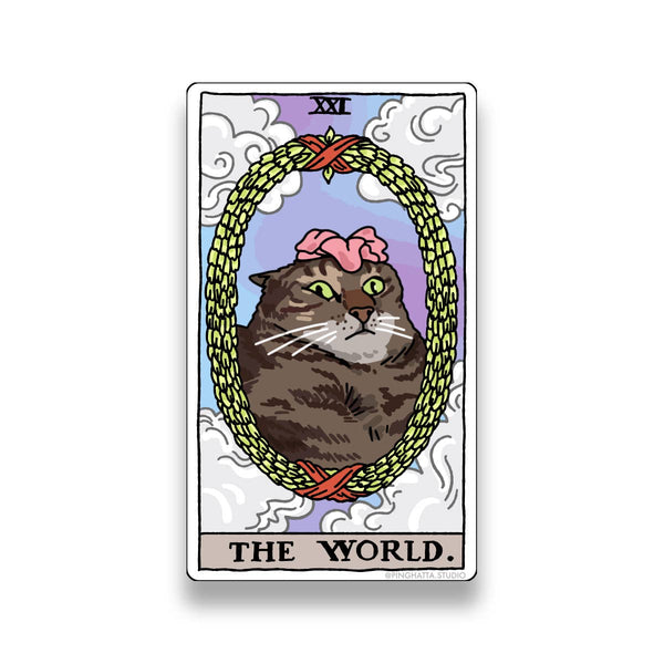 Tarot Cat Meme Sticker - The World – Wildcard